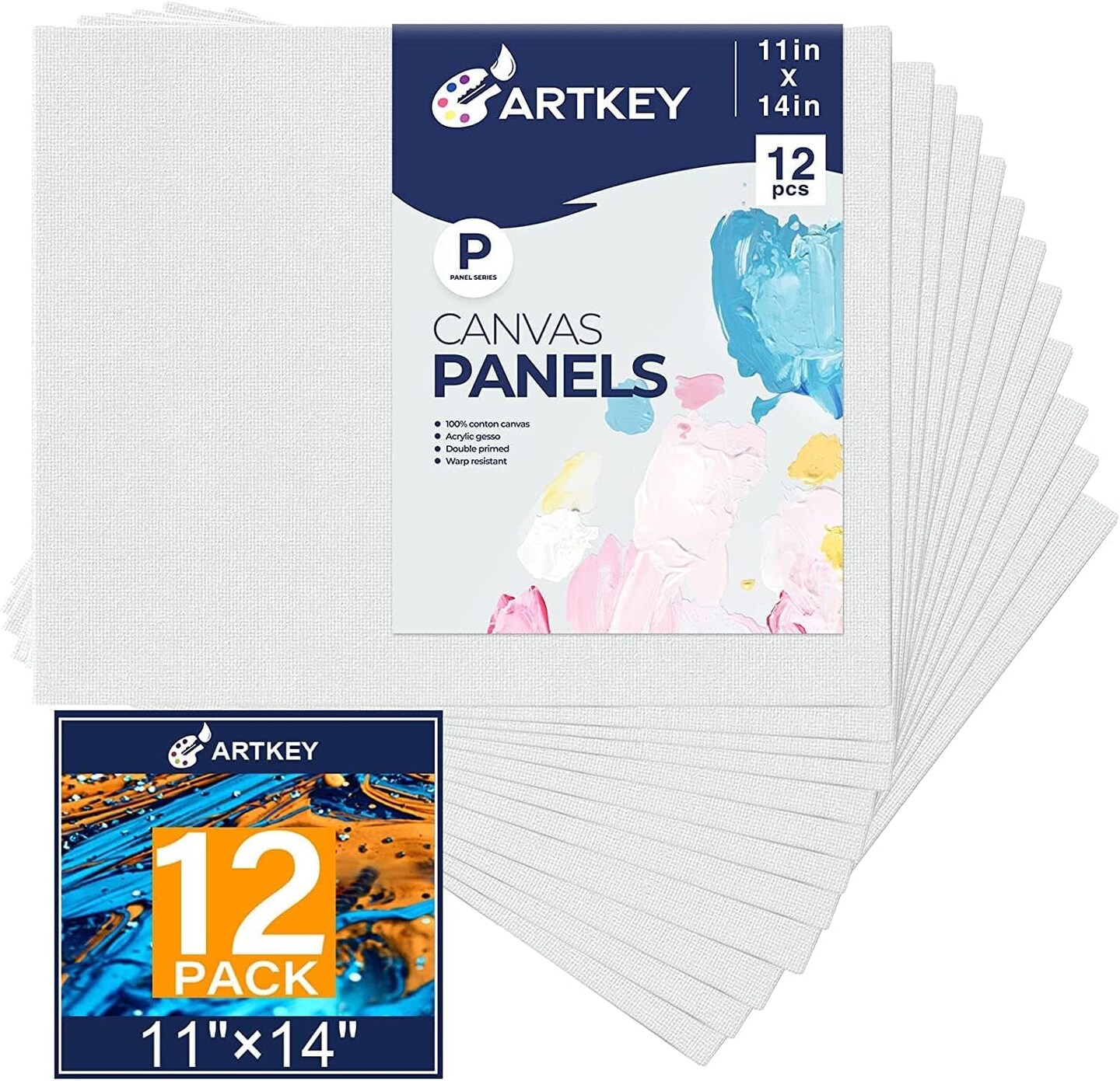 Canvas Panels 8X10 Inch 12-Pack, 10 Oz Double Primed Acid-Free 100% ...
