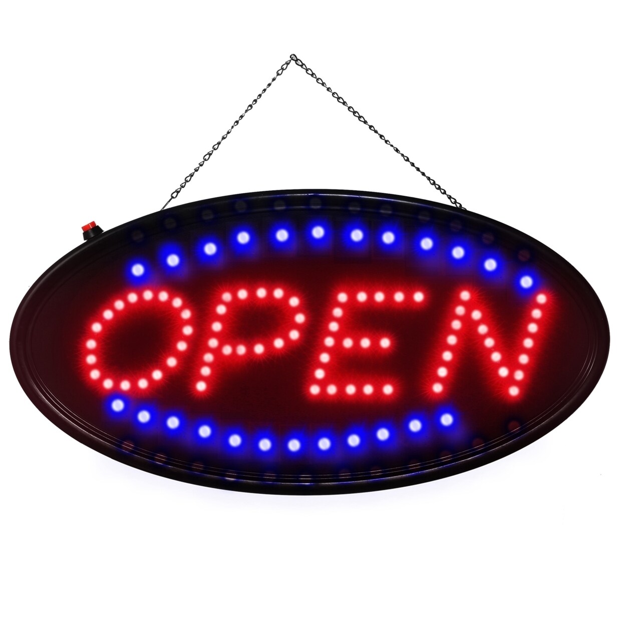 Ultra Bright Led Neon Open Sign Red Blue 48X24cm Flashing Lighting ...