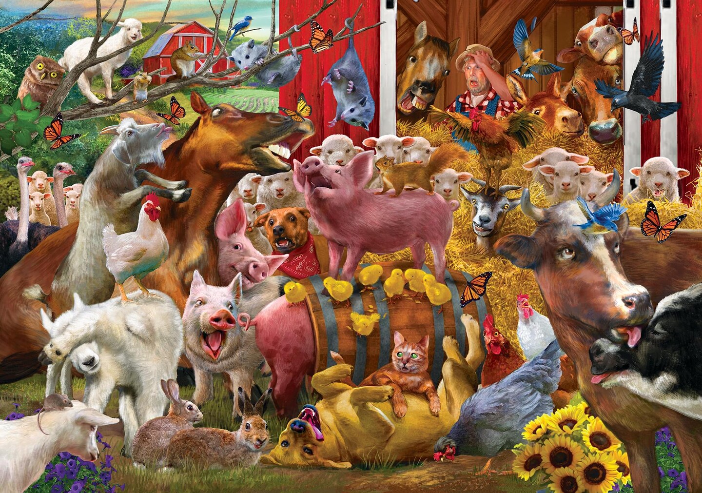 Animal Farm Barnyard 1000 Piece Jigsaw Puzzle, Color: Multicolor, Count ...
