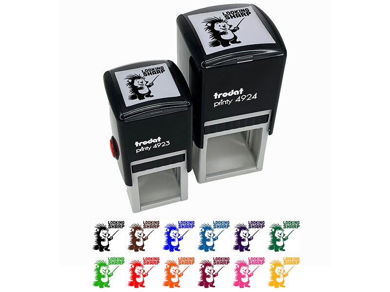 Looking Sharp with Cute Porcupine Self-Inking Rubber Stamp Ink Stamper ...