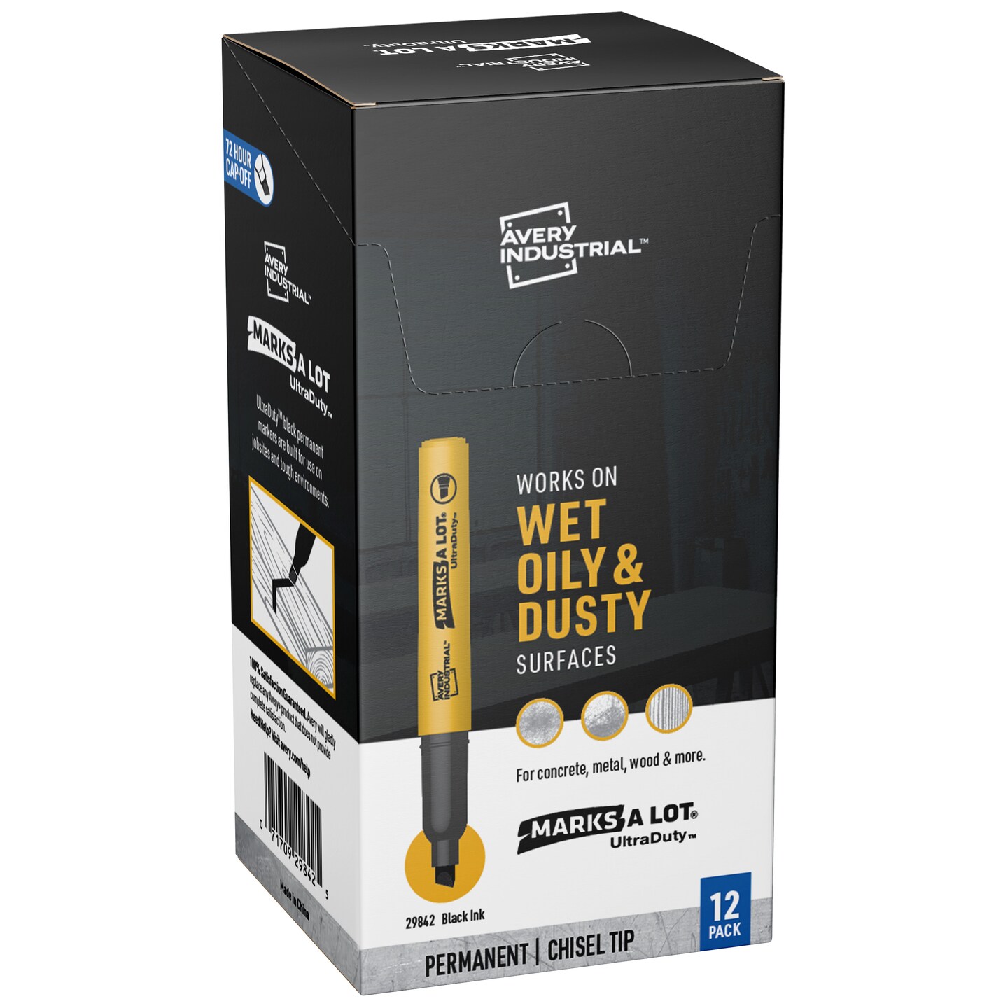 Avery UltraDuty Marks A Lot Permanent Markers, Chisel Tip, Water ...