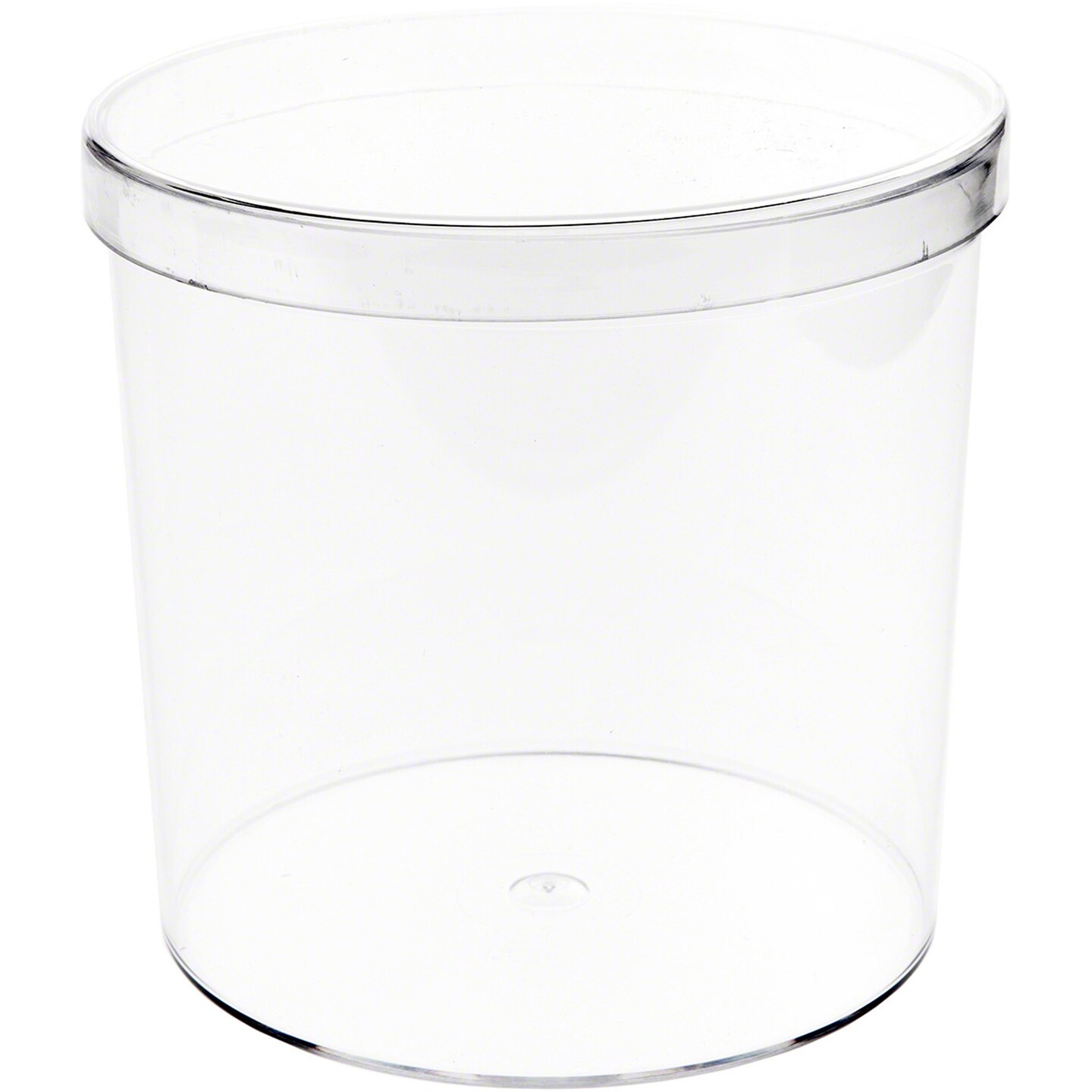 Pioneer Plastics 190C Clear Round Plastic Container, 5.125" W x 5.125 ...