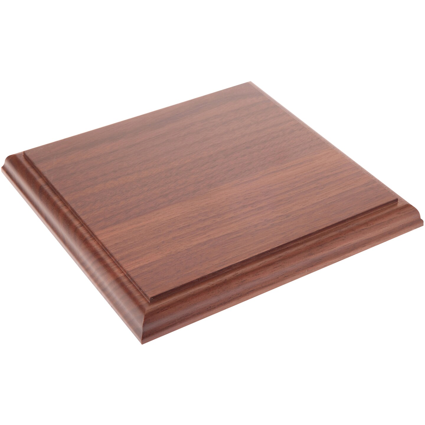 Plymor Solid Walnut Square Wood Display Base with Ogee Edge, 7.875" W x ...