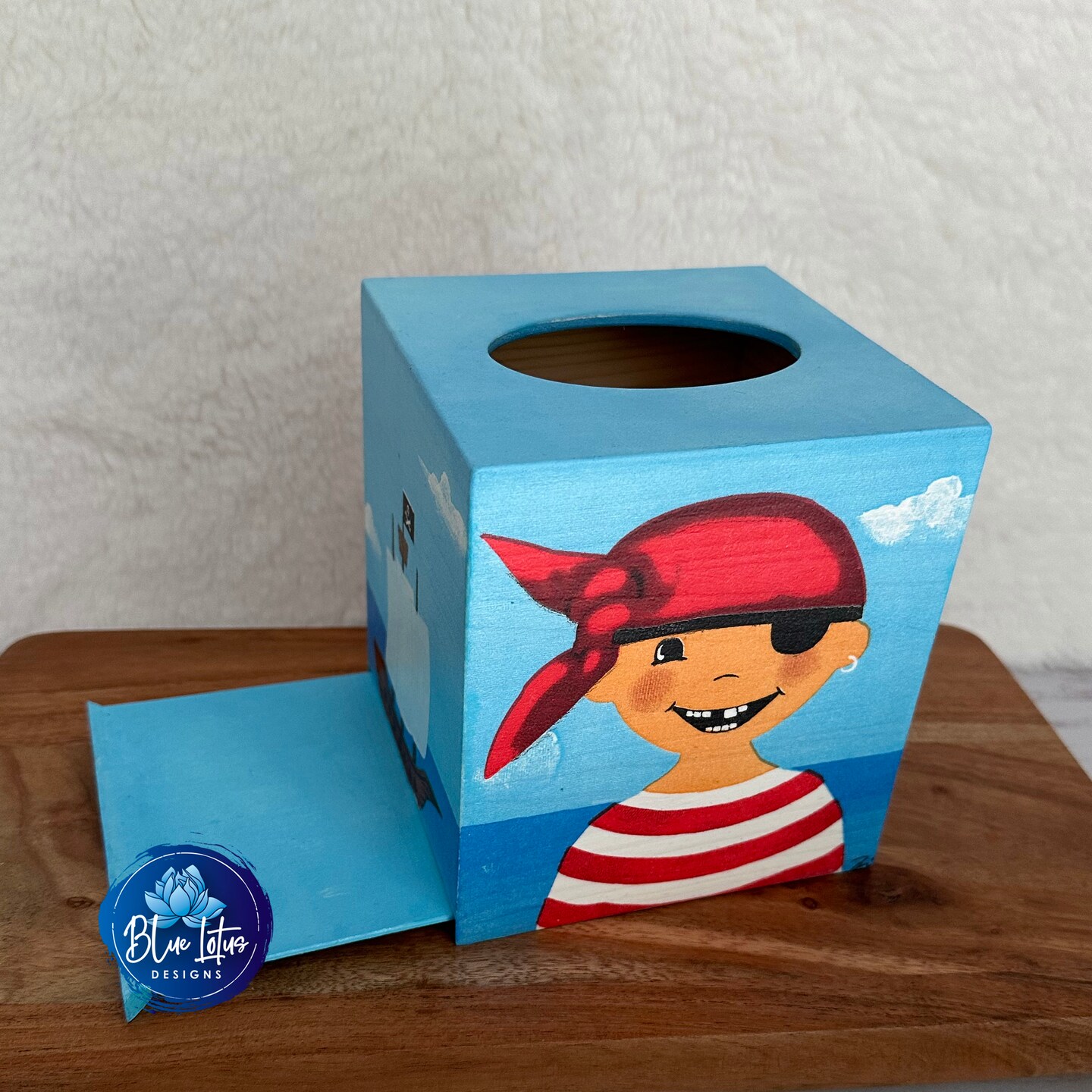 Kids Pirate Tissue Box Cover Children s Room Decor Square Tissue Box Cover Pirate Ship Decor Boy s Room MakerPlace by Michaels