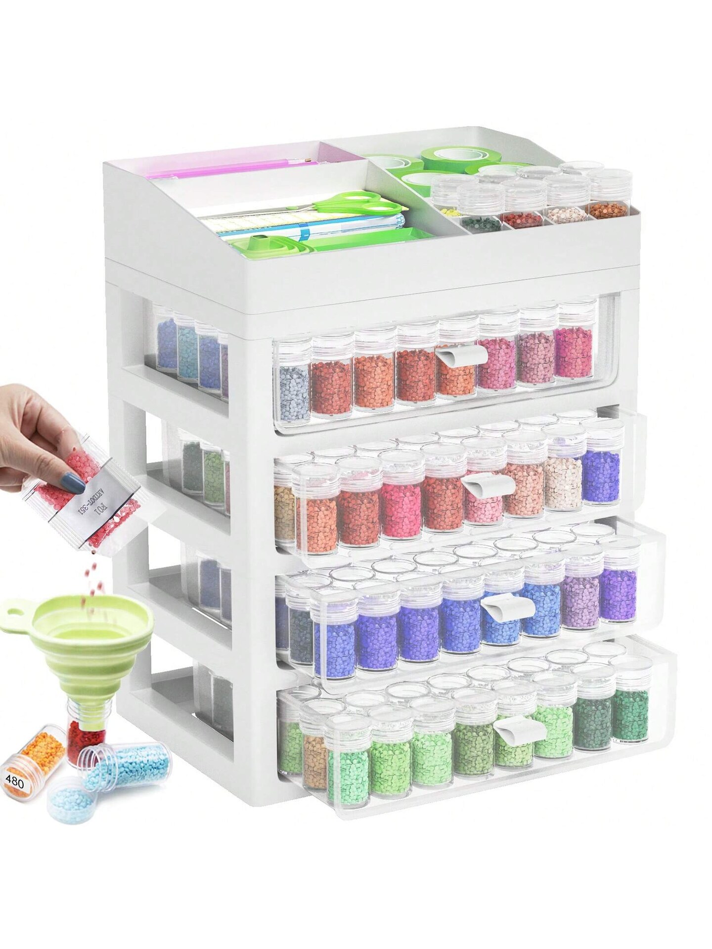 ARTDOT Diamond Painting Storage Solution: 2-Drawer Rack + 4-Drawer ...