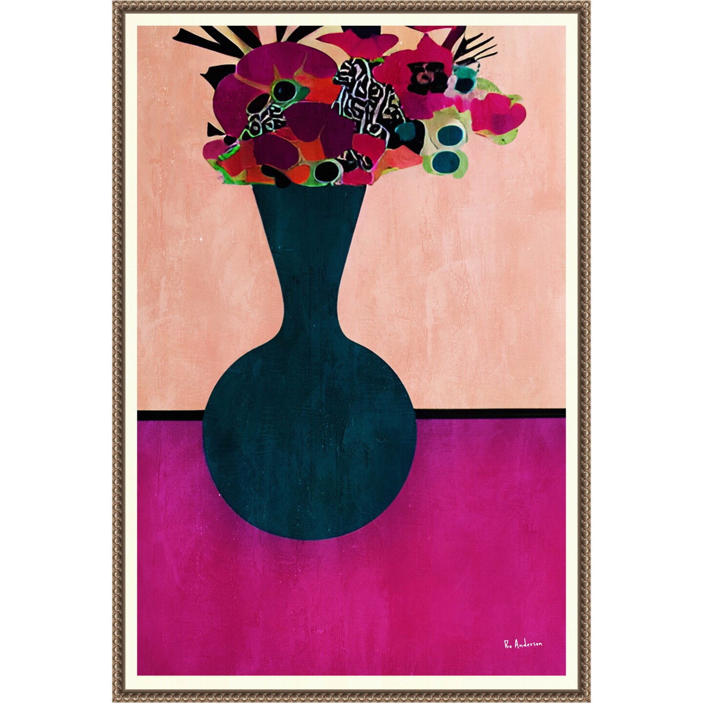 My Little Flowers by Bo Anderson Framed Canvas Wall Art, Size: 22.5x33 ...