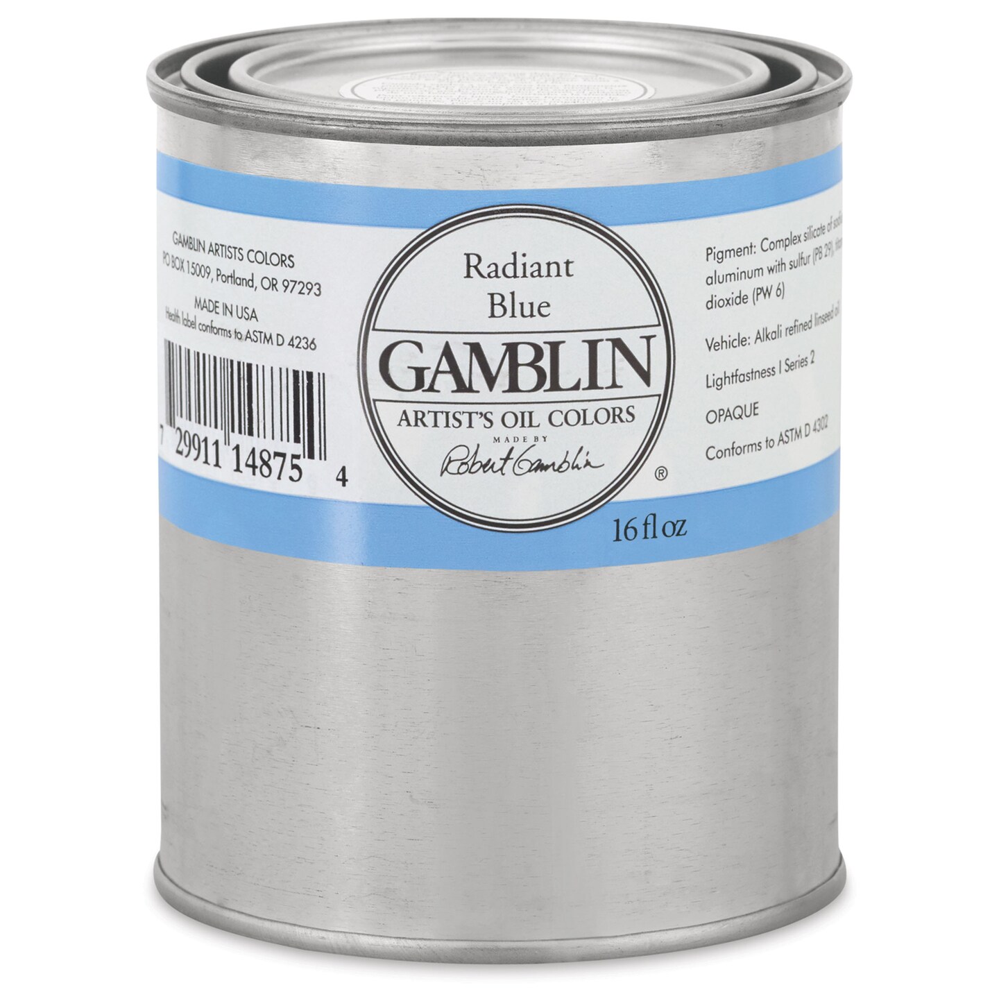 Gamblin Artist's Oil Color - Radiant Blue, 16 oz can | Michaels