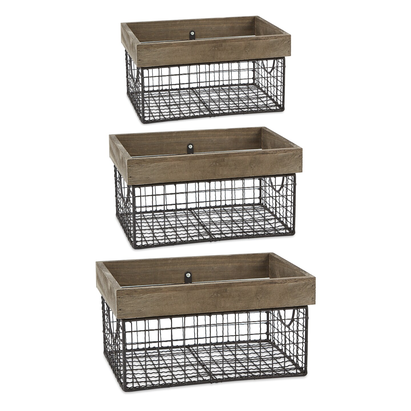 Contemporary Home Living Antique Farmhouse Wire Baskets - 36" - Black ...