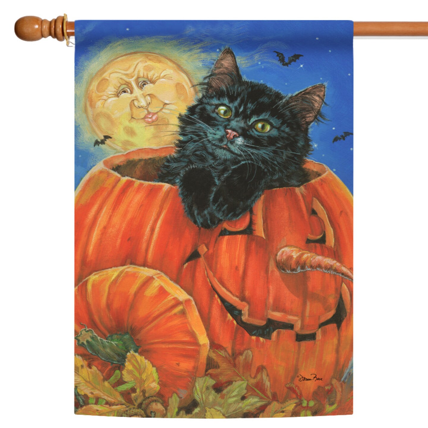 Toland Home Garden Orange and Black Cat in Pumpkin Halloween Outdoor ...