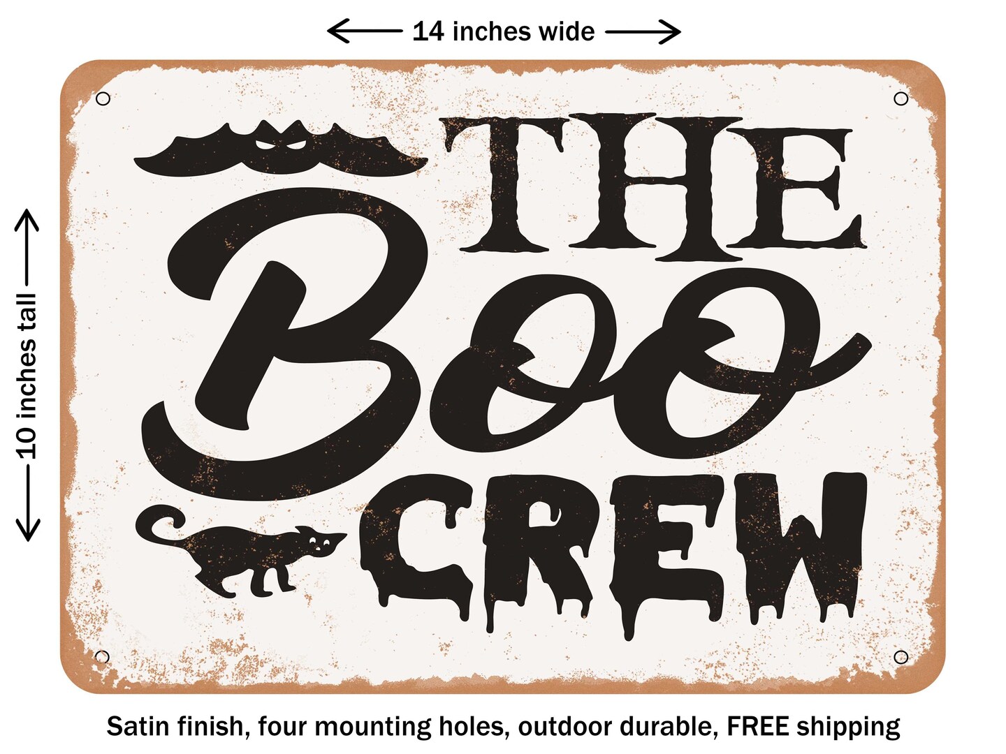 DECORATIVE METAL SIGN - the Boo Crew - 8 - Vintage Rusty Look | Michaels