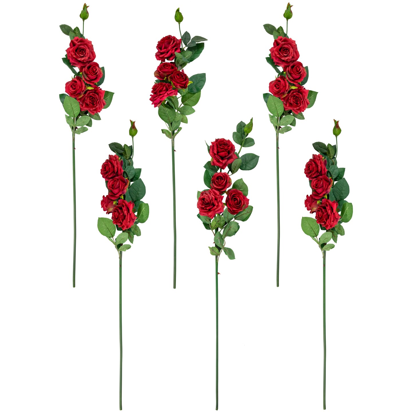 Northlight Real Touch™ Red Artificial Rose Floral Sprays, Set of 6 -35 ...