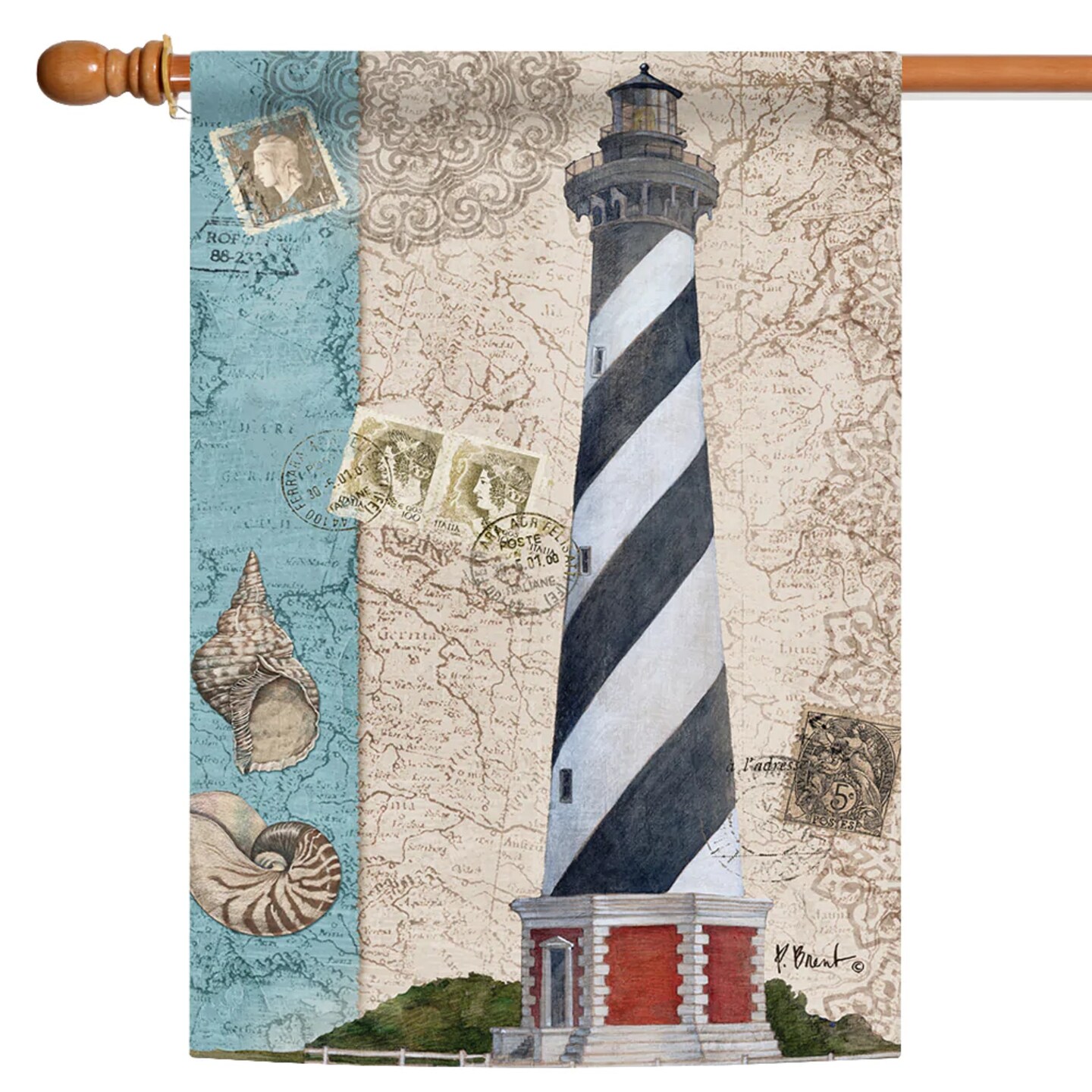 Toland Home Garden Harbor Point Lighthouse Outdoor House Flag 40" x 28 ...