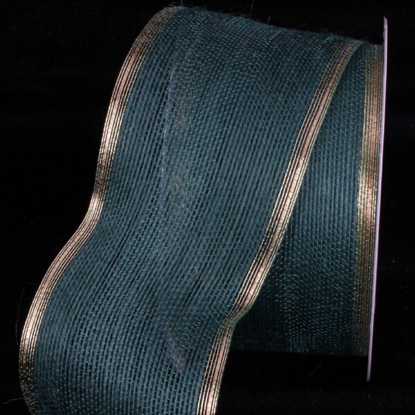 The Ribbon People Hunter Green and Gold Edge Wired Craft Ribbon 3" x 20 ...