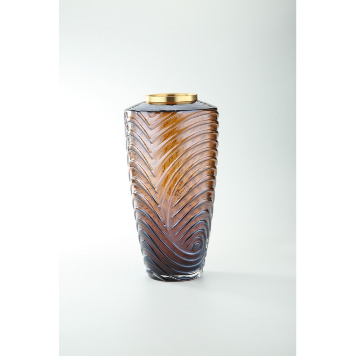 CC Home Furnishings 14" Brown and Gold Traditional Urn Glass Vase ...