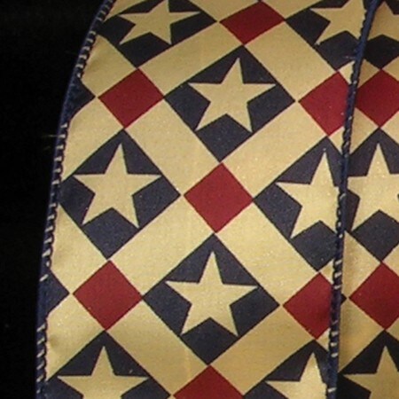 The Ribbon People Red and Blue Patriotic Print Wired Craft Ribbon 2.5 ...