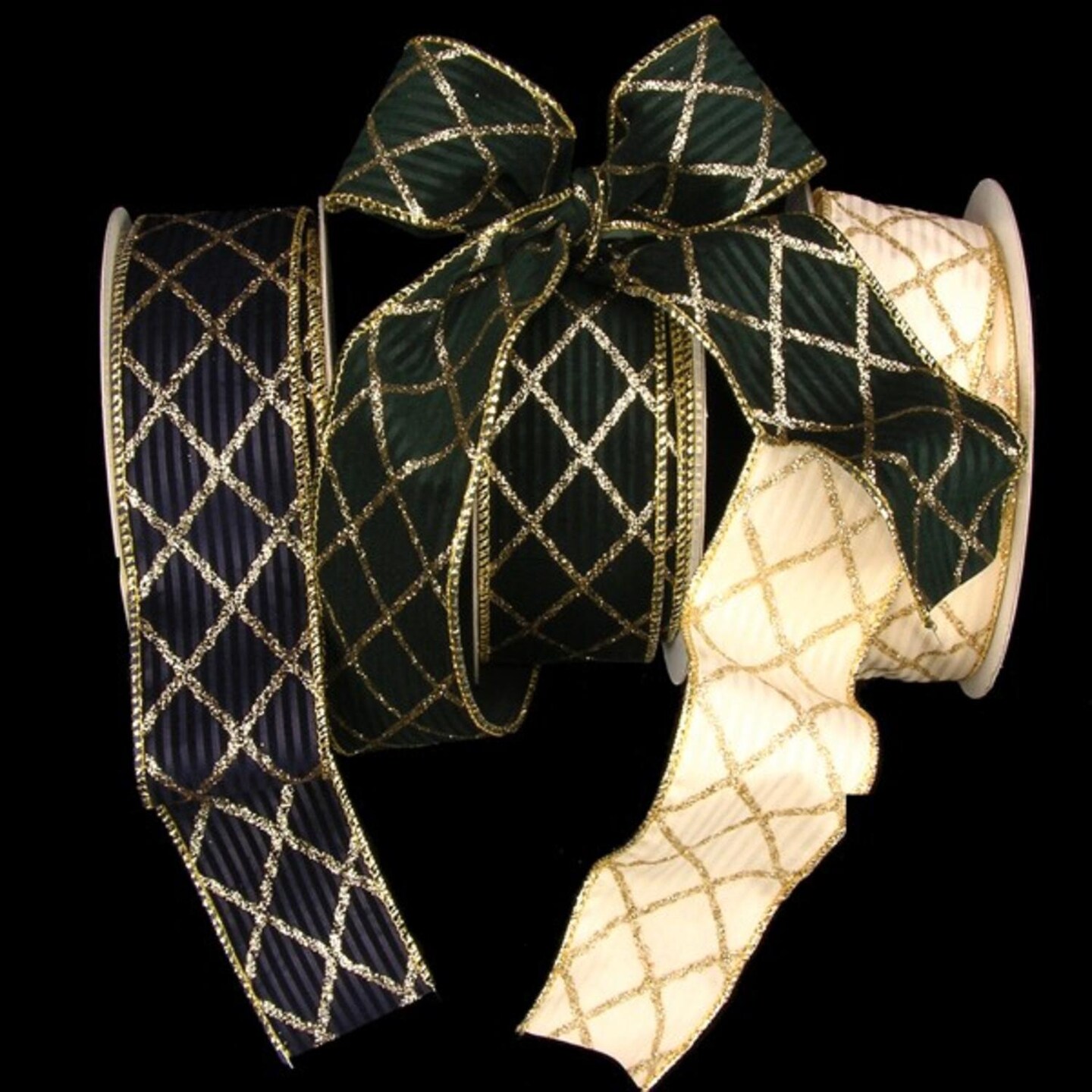 The Ribbon People Hunter Green Velvet Diamond Jubilee Wired Craft ...