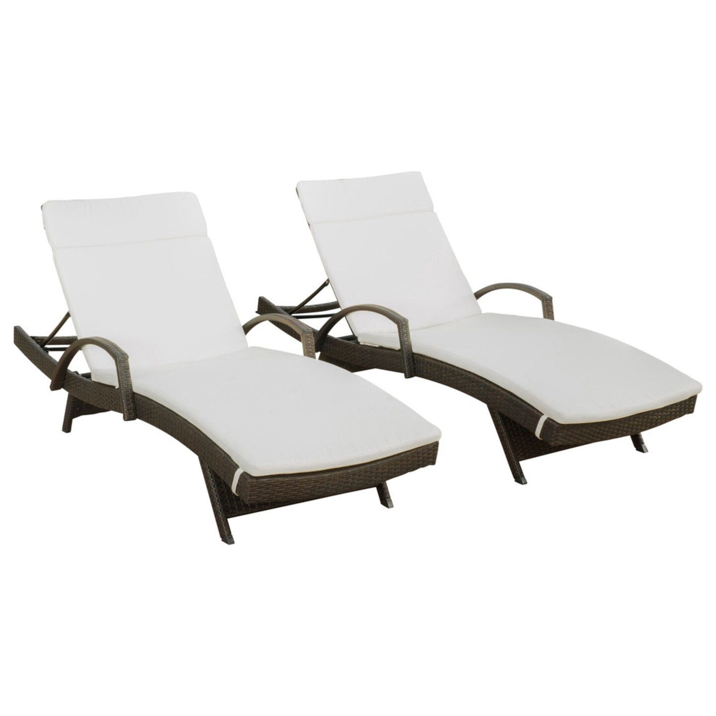 Contemporary Home Living 2-Piece Brown Wicker Outdoor Furniture Patio ...