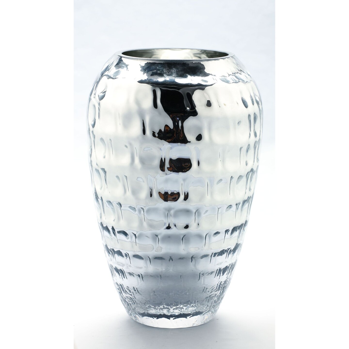 CC Home Furnishings 11" Silver Handblown Glass Vase tabletop Decoration ...