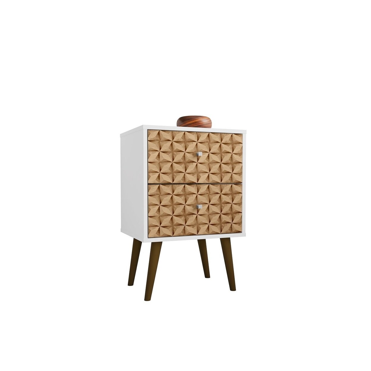 Manhattan Comfort Liberty Mid-Century Modern Nightstand 2.0 with 2 Full ...