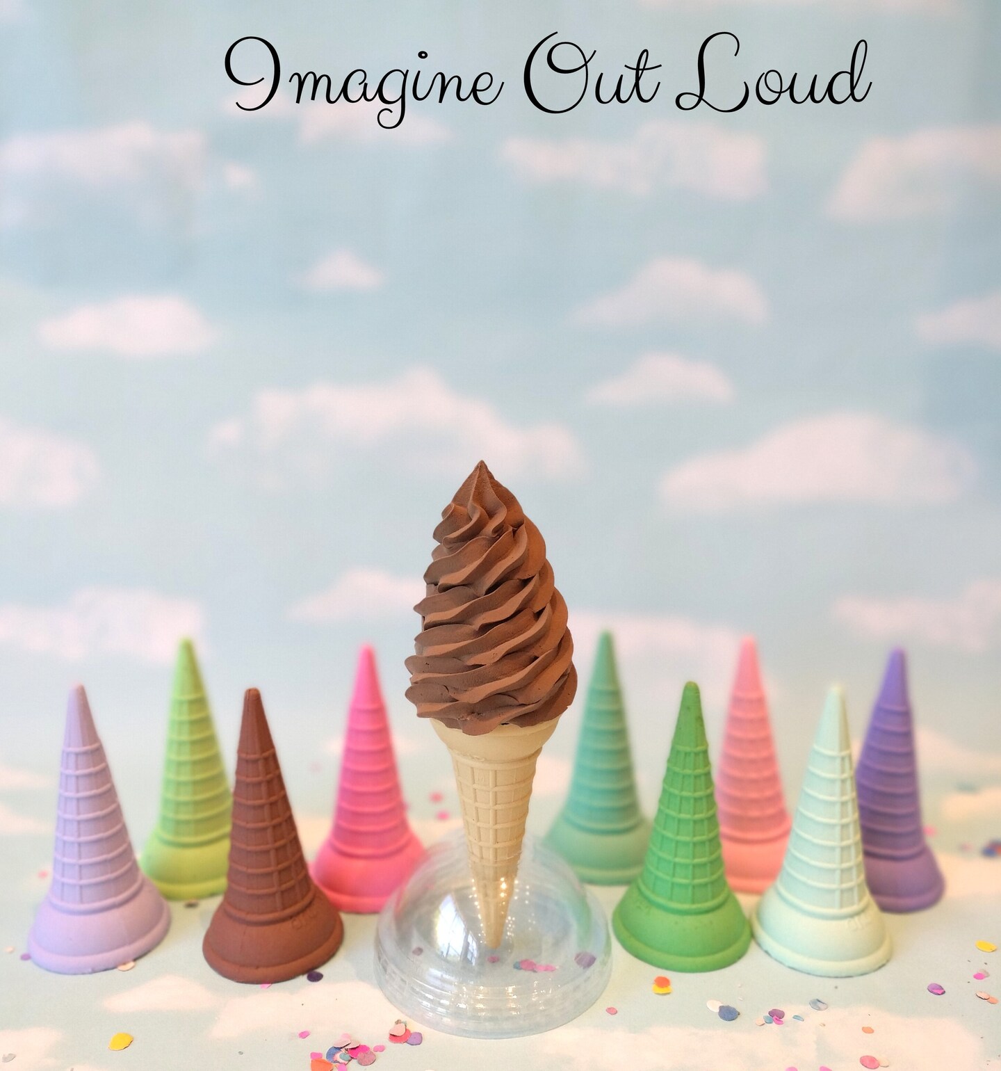 Fake Ice Cream CONE and COLOR CHOICE Soft Serve Chocolate Prop ...