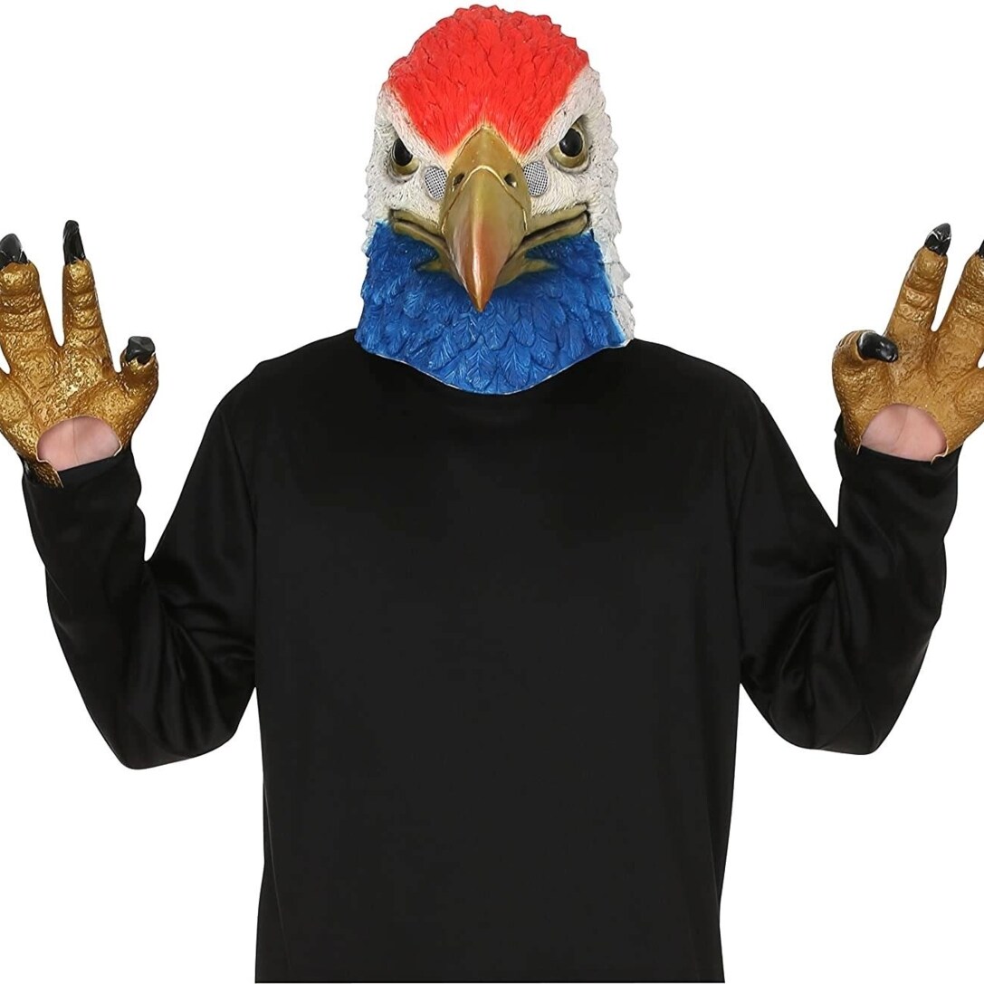 Seasons Patriotic Usa Eagle Mask With Hands Vinyl Red White Blue ...
