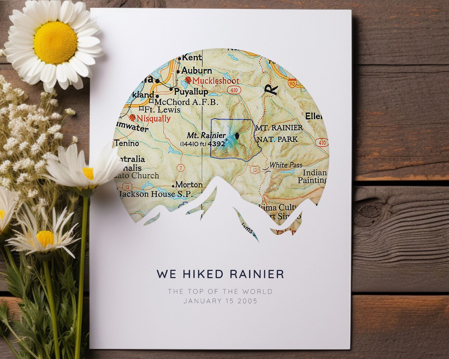 Personalized Maps Anniversary Gift For Wife Husband, Memorable Mountain ...