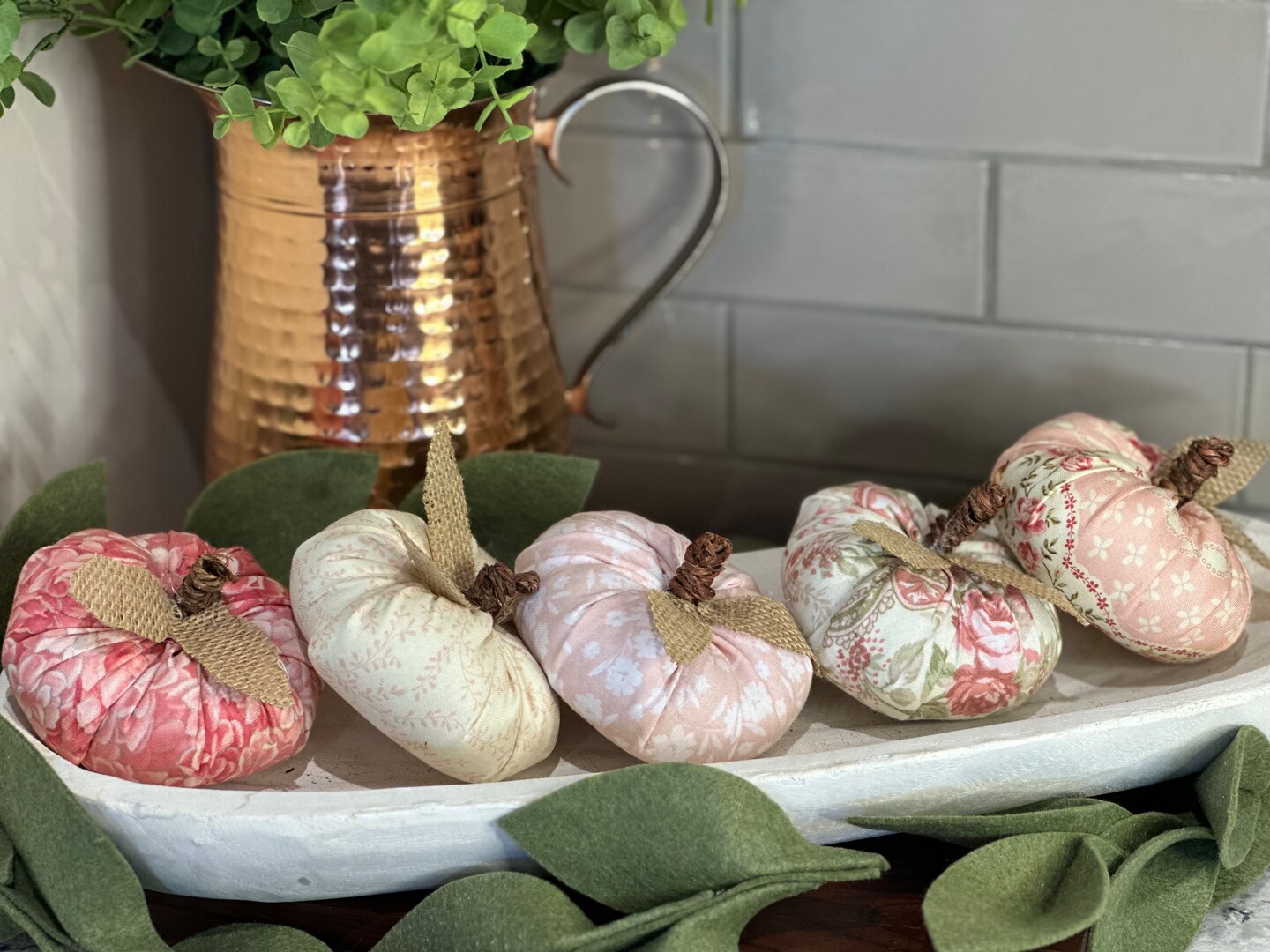 Vintage pink floral pumpkins…set of 5 | MakerPlace by Michaels