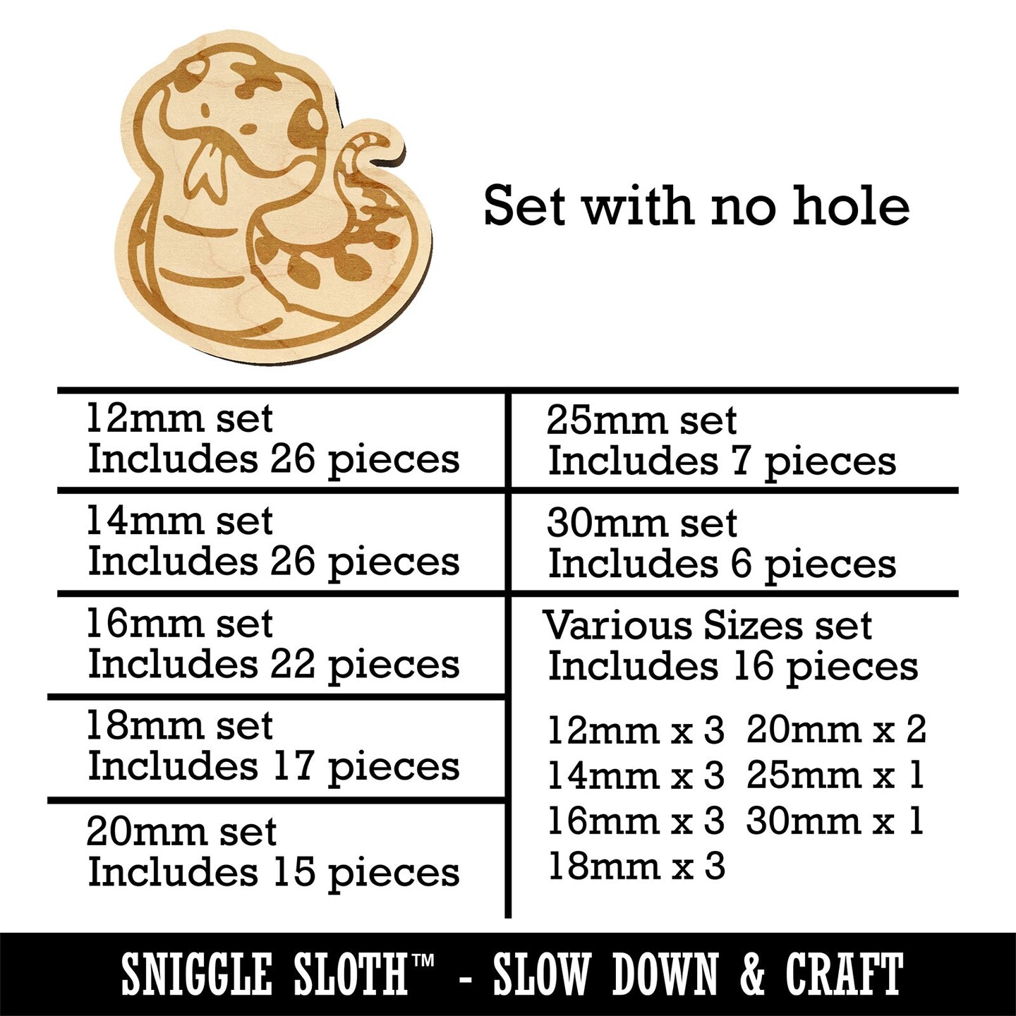 Sassy Snake with Tongue Sticking Out Mini Wood Shape Charms Jewelry DIY ...