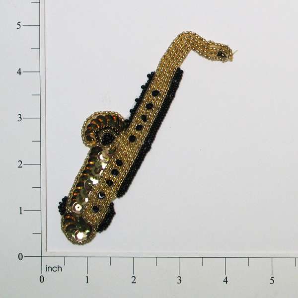 Saxophone Bead and Sequin Applique/Patch | Michaels