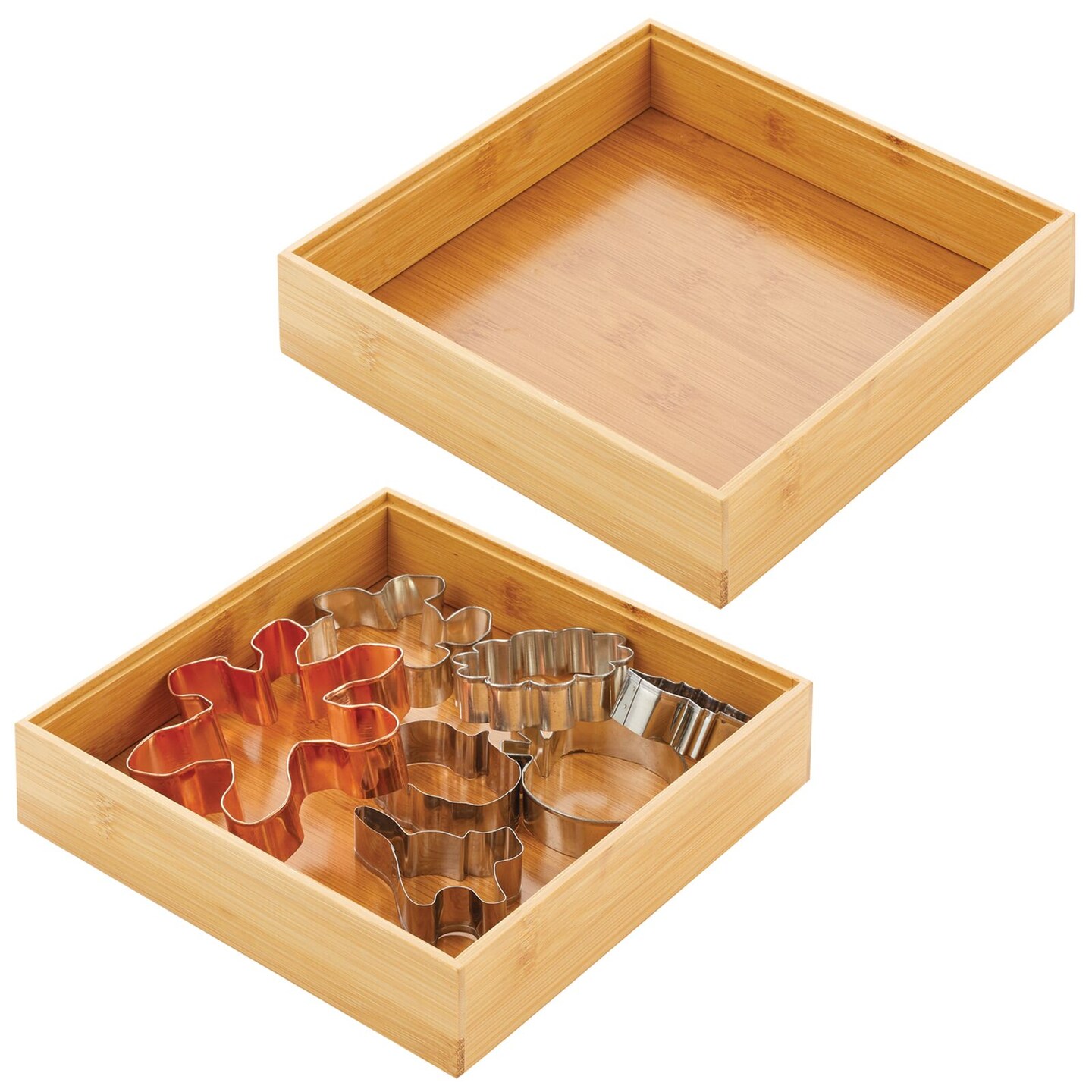 mDesign Stackable Wooden Bamboo Drawer Organizer Tray | Michaels