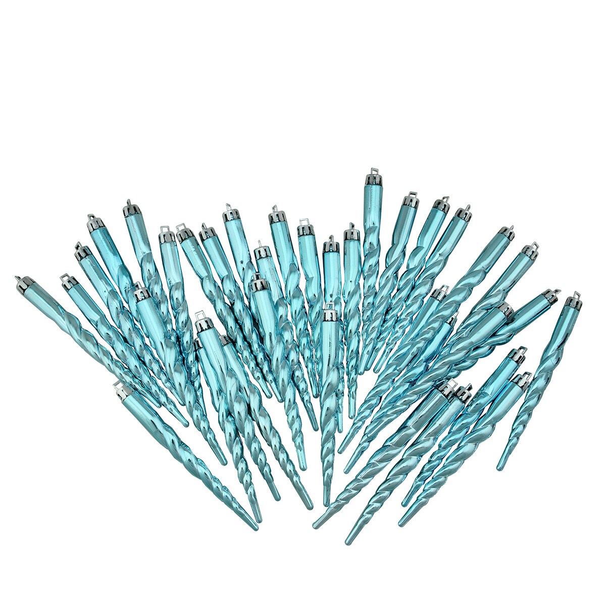 Northlight 36ct Shiny Turquoise Blue Shatterproof Icicle Christmas ...