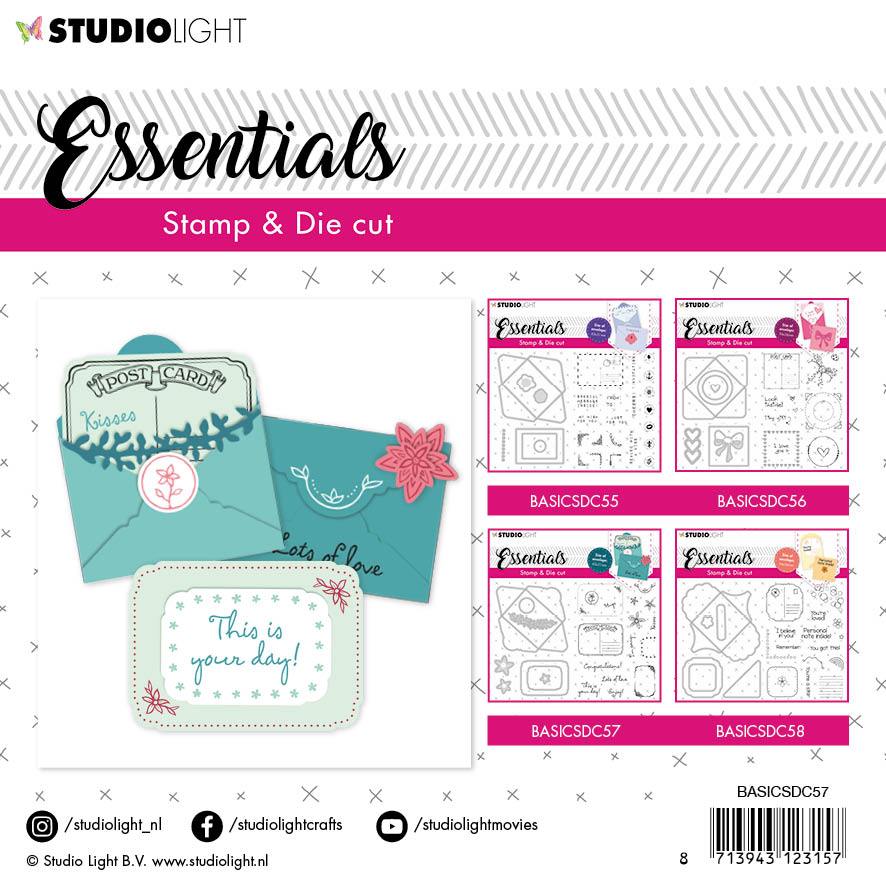 Studio Light Stamp & Cutting Die Rectangular fancy envelope Essentials ...