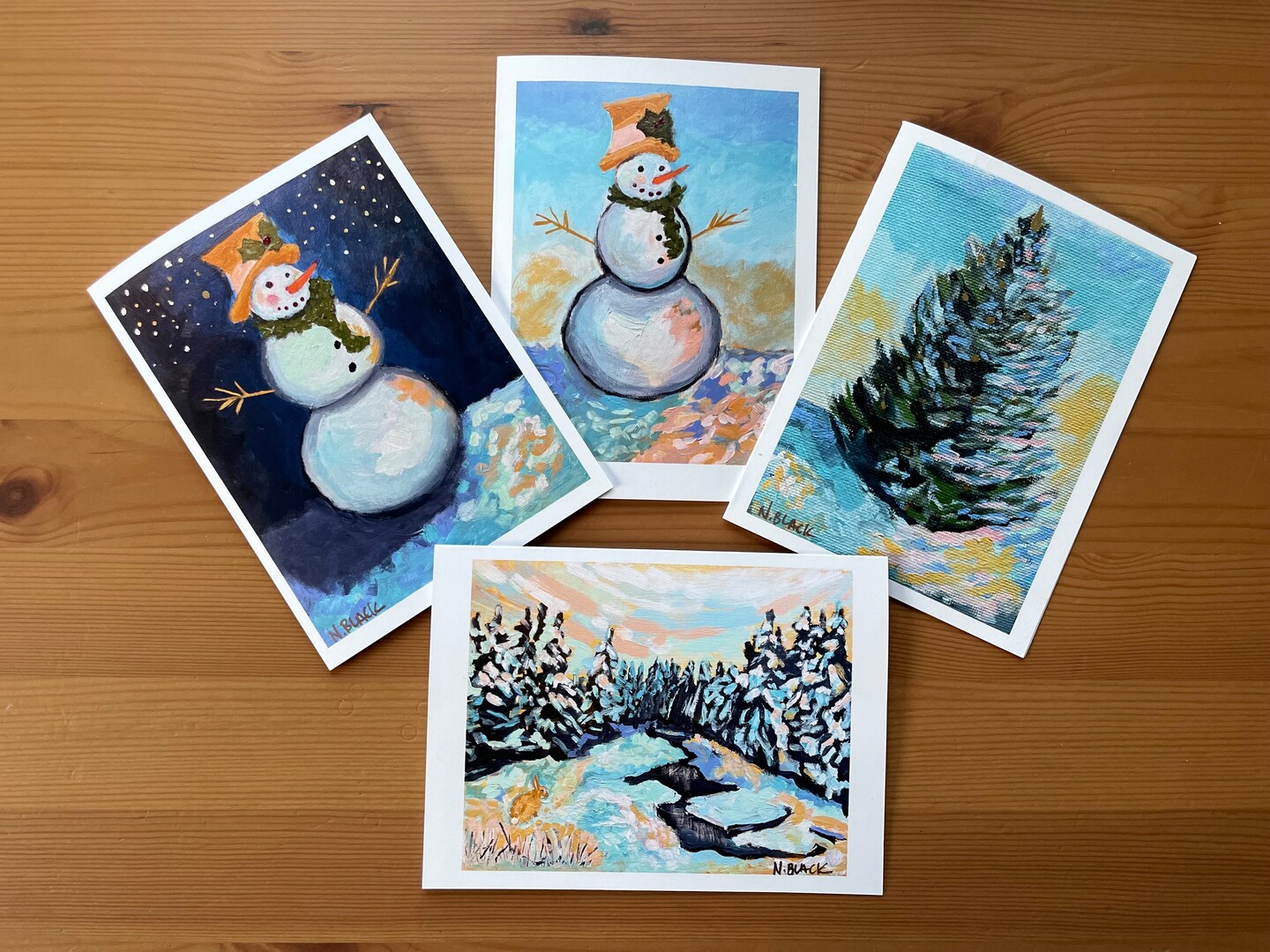 Winter Holliday Collection Greeting Cards Set Yule Cards Christmas ...