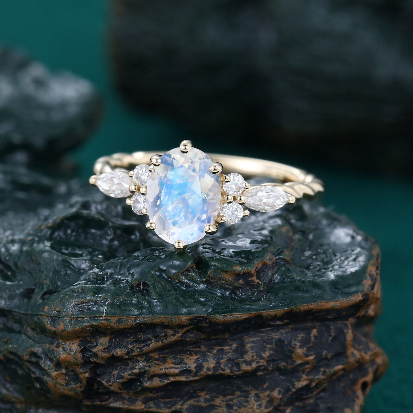 Moonstone diamond engagement ring store