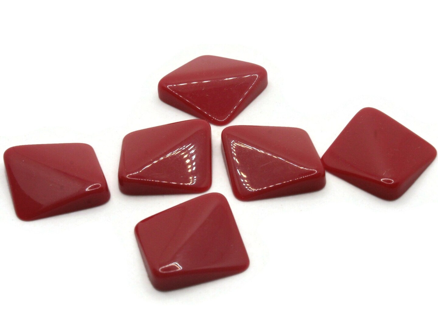 6 23mm Square Red Vintage Lucite Plastic Flatback Cabochons | Michaels
