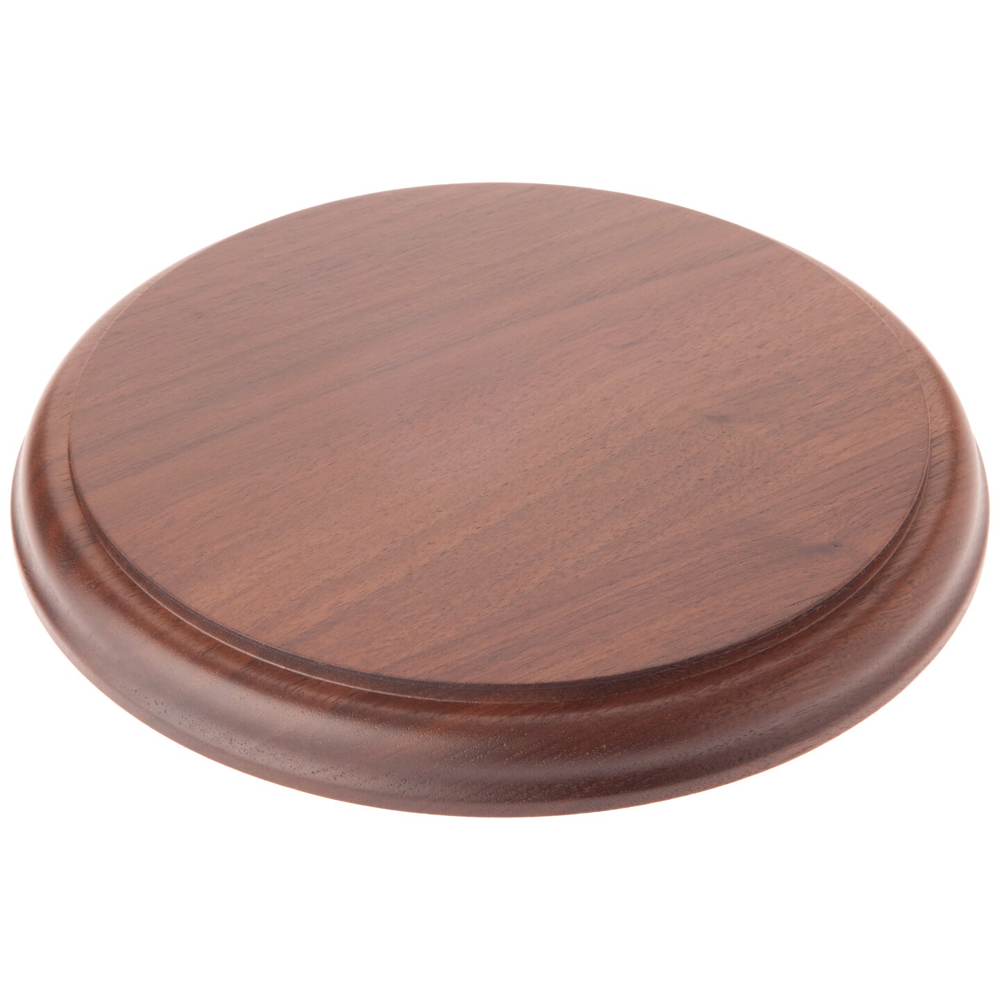 Plymor Solid Walnut Round Wood Display Base with Ogee Edge, 7.5" W x 7. ...