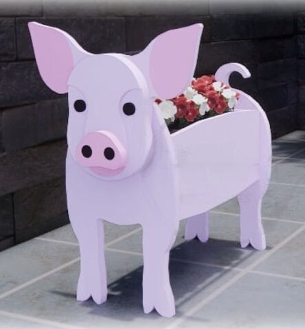 Pig Planter - Wooden Planter Box - DIY Kit - Realistic Animal Garden ...