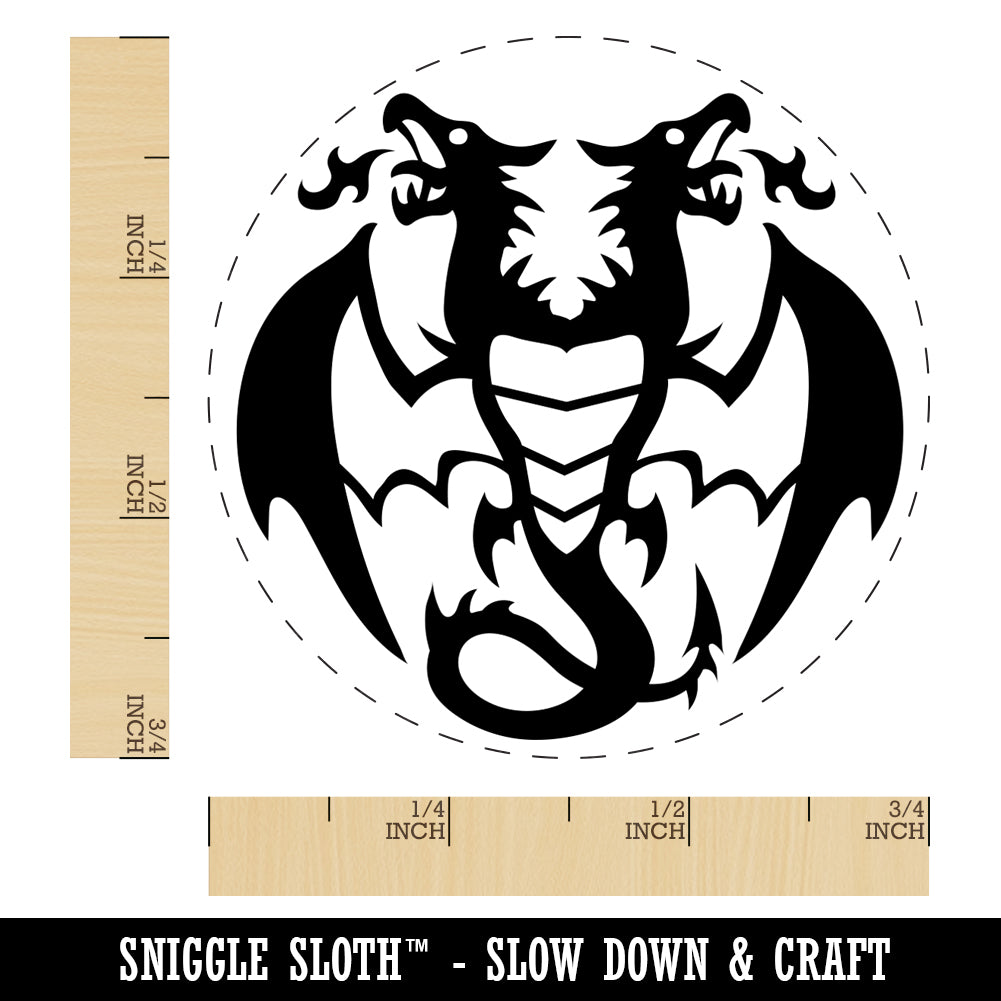 Two Headed Dragon Drake Wyvern Self-Inking Rubber Stamp for Stamping ...