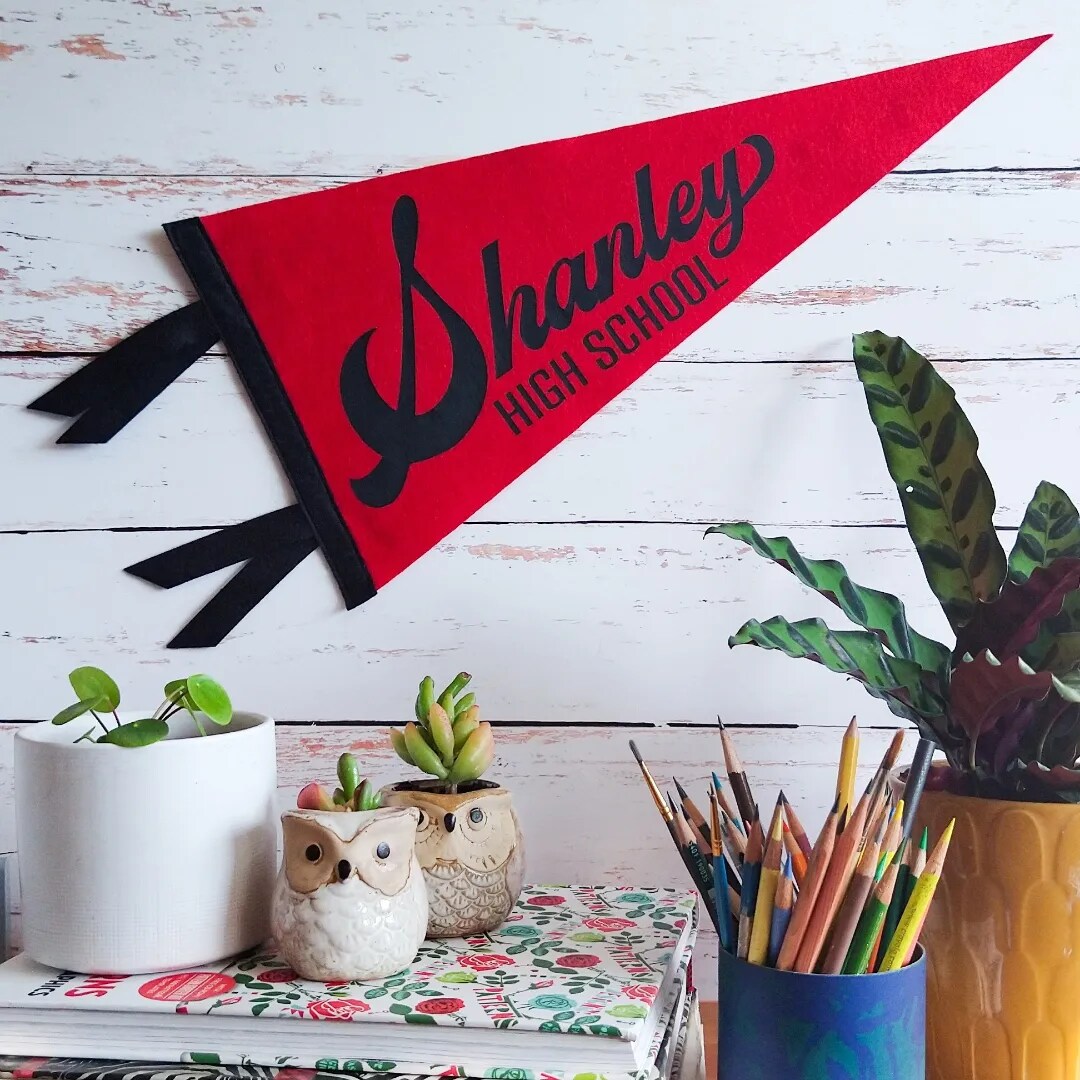CUSTOM SCHOOL SPIRIT Custom Felt Pennant | Classroom Decor for Teachers ...