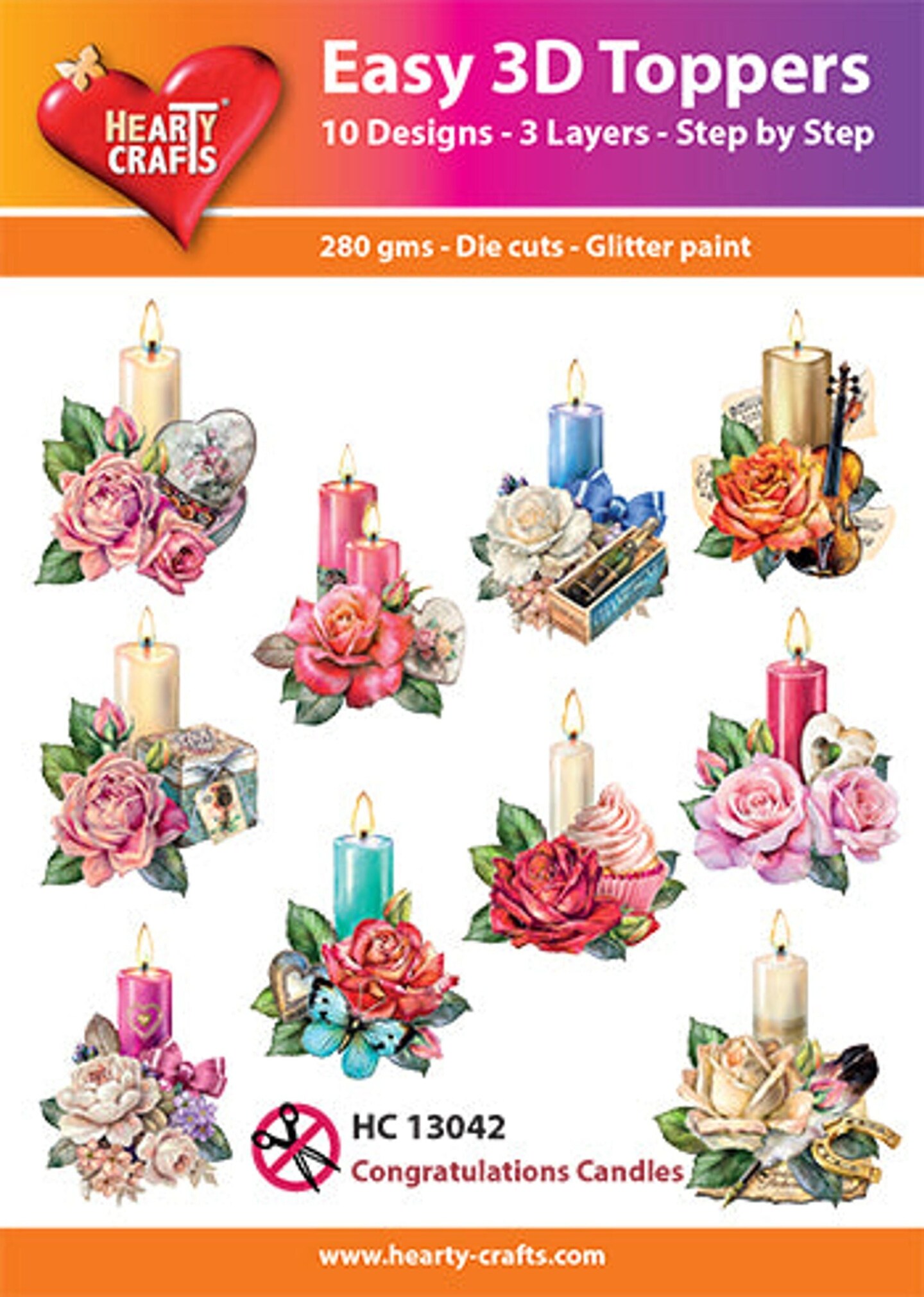 Hearty Crafts Easy 3D - Toppers Congratulations Candles | Michaels