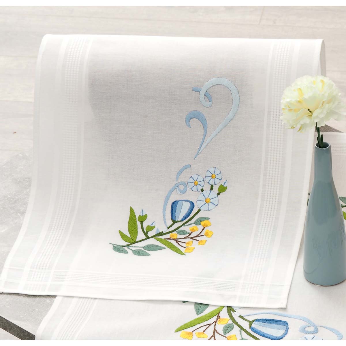 Nob Hill Summer Flowers Runner Stamped Embroidery Kit | Michaels