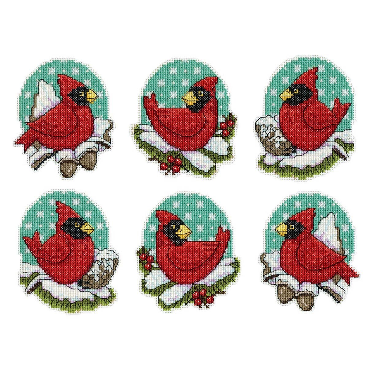 Design Works Cardinals Ornaments Counted Cross-Stitch Kit | Michaels