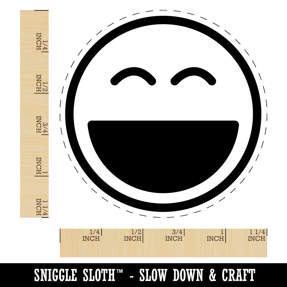 Laughing Happy Face Big Smile Mouth Emoticon Rubber Stamp for Stamping ...