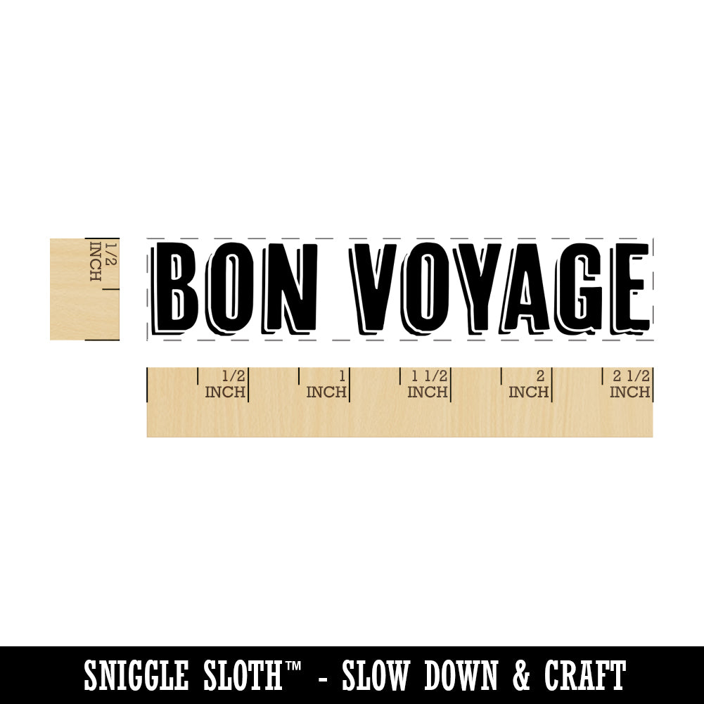 Bon Voyage Drop Shadow Rectangle Rubber Stamp for Stamping Crafting ...