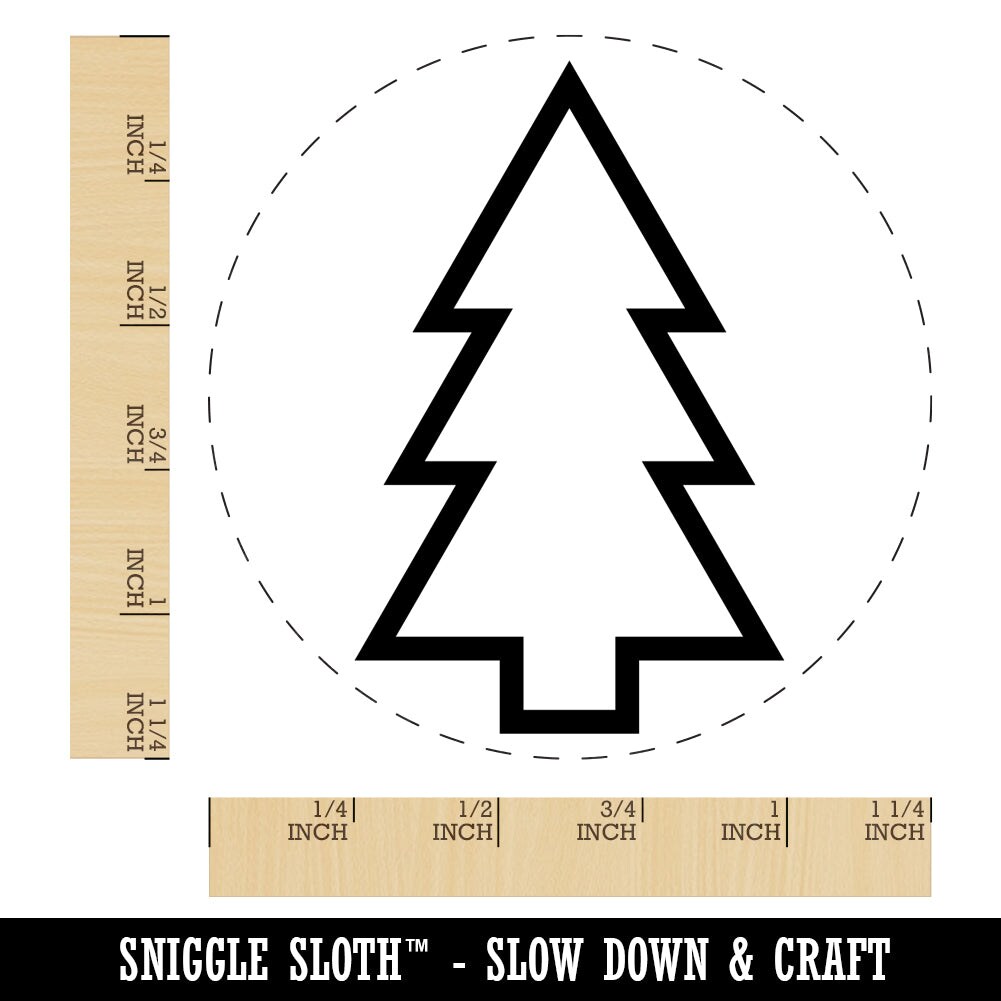 Pine Tree Outline Rubber Stamp for Stamping Crafting Planners | Michaels