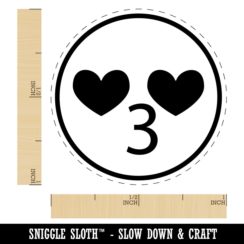 Kawaii Cute Heart Eyes Kissy Face Rubber Stamp for Stamping Crafting ...