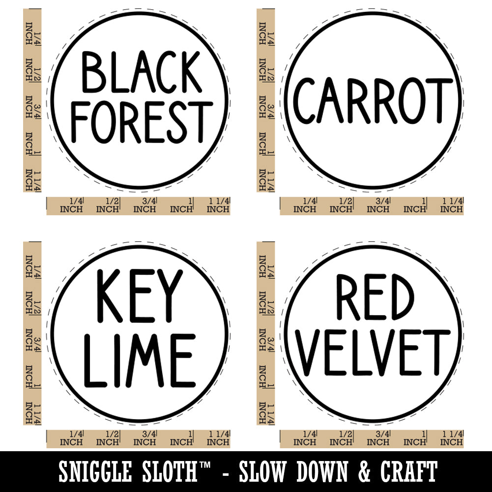 Flavor Scent Labels Red Velvet Carrot Black Forest Key Lime Rubber ...
