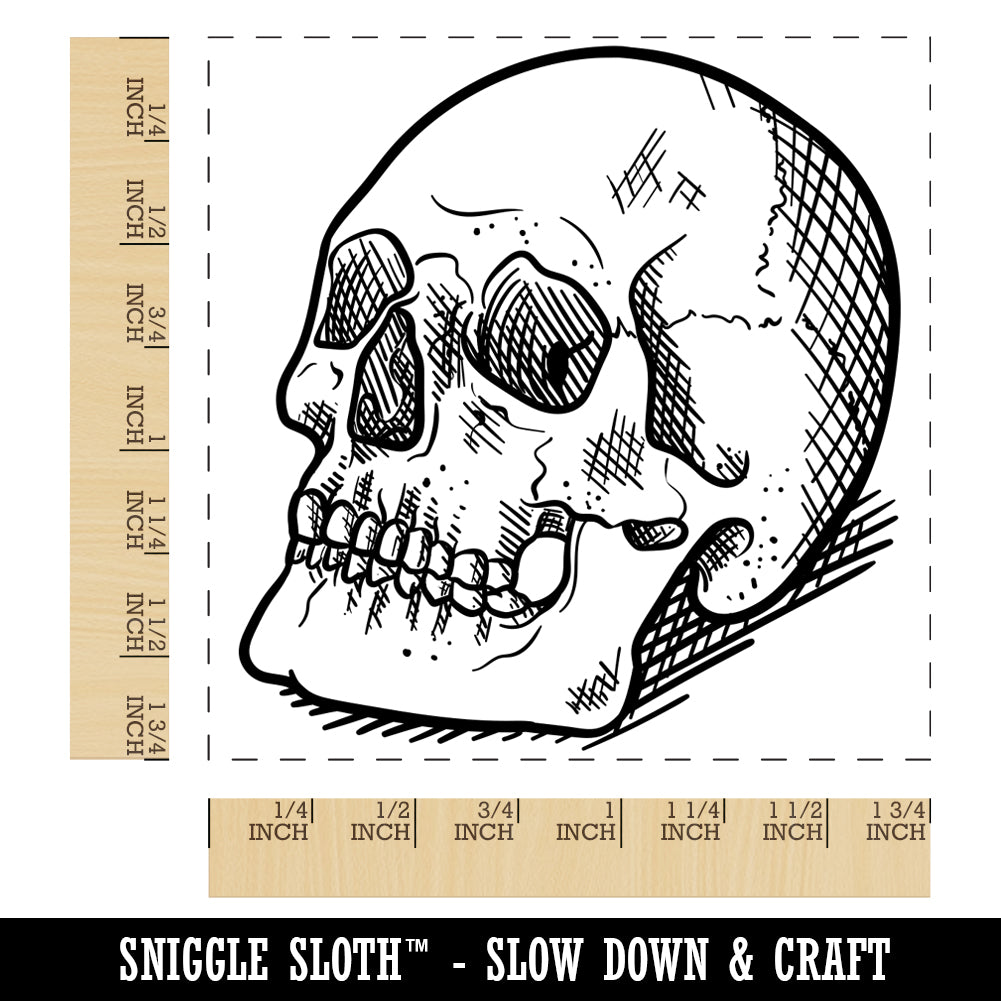 Realistic Human Skull Square Rubber Stamp for Stamping Crafting | Michaels