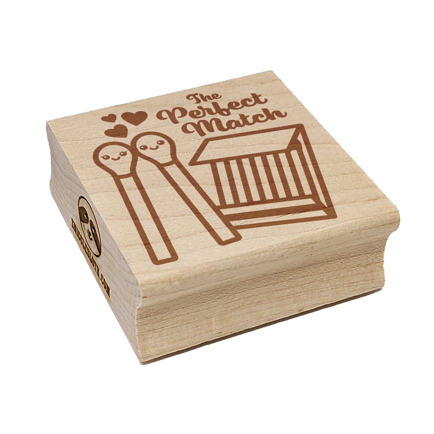 The Perfect Match Matches in Love Valentine's Day Square Rubber Stamp ...