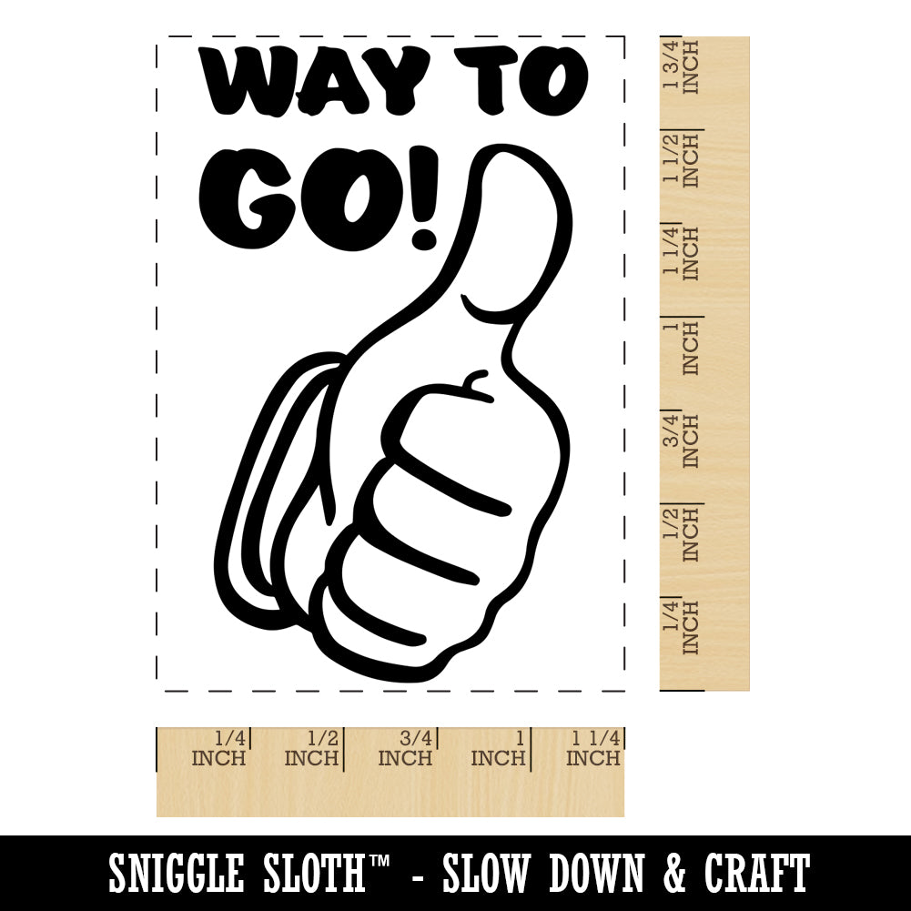 Thumbs Up Way to Go! Rectangle Rubber Stamp for Stamping Crafting ...